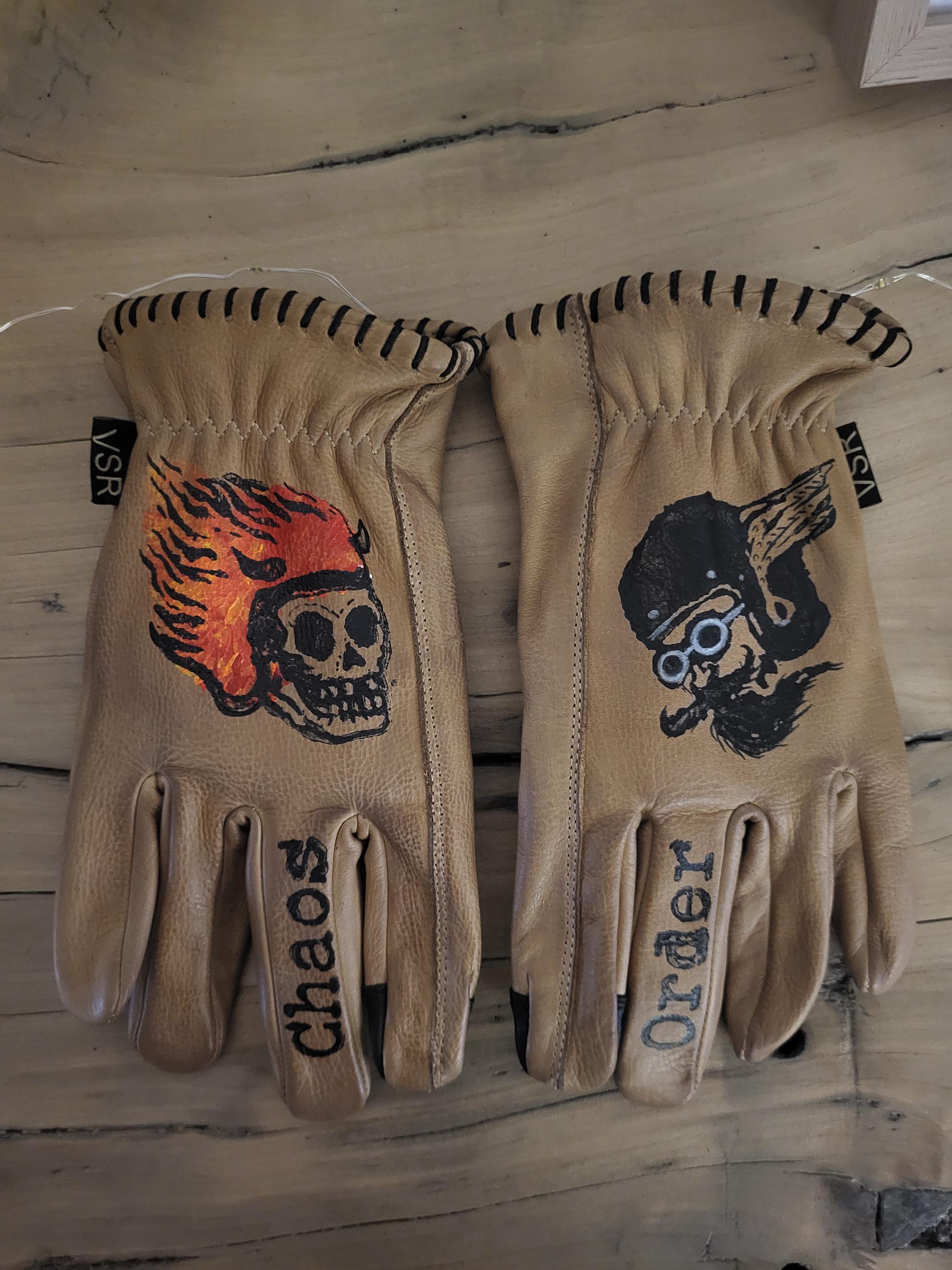 Custom Motorcycle Gloves Tattoo Illustrations Vintage Oldschool for ...
