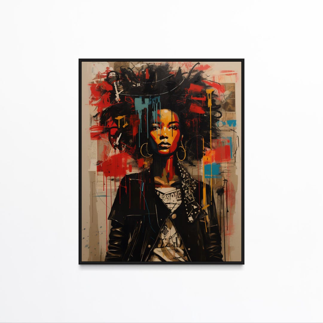 Black Woman Wall Art Afro Graffiti Art Print African American Fashion ...