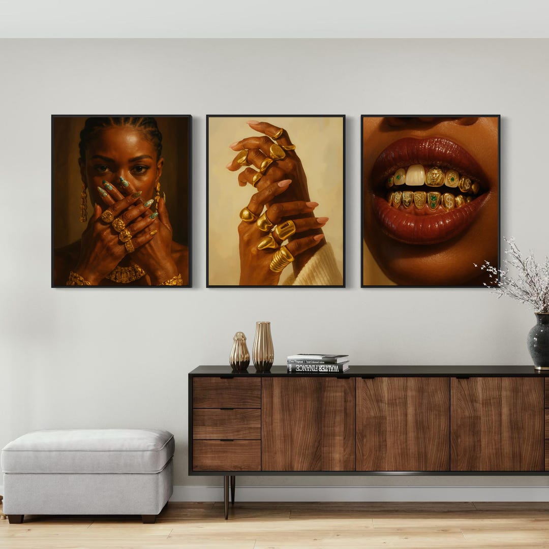 Modern Black Art Prints, Black Woman Art, Black Girl Melanin Decor ...