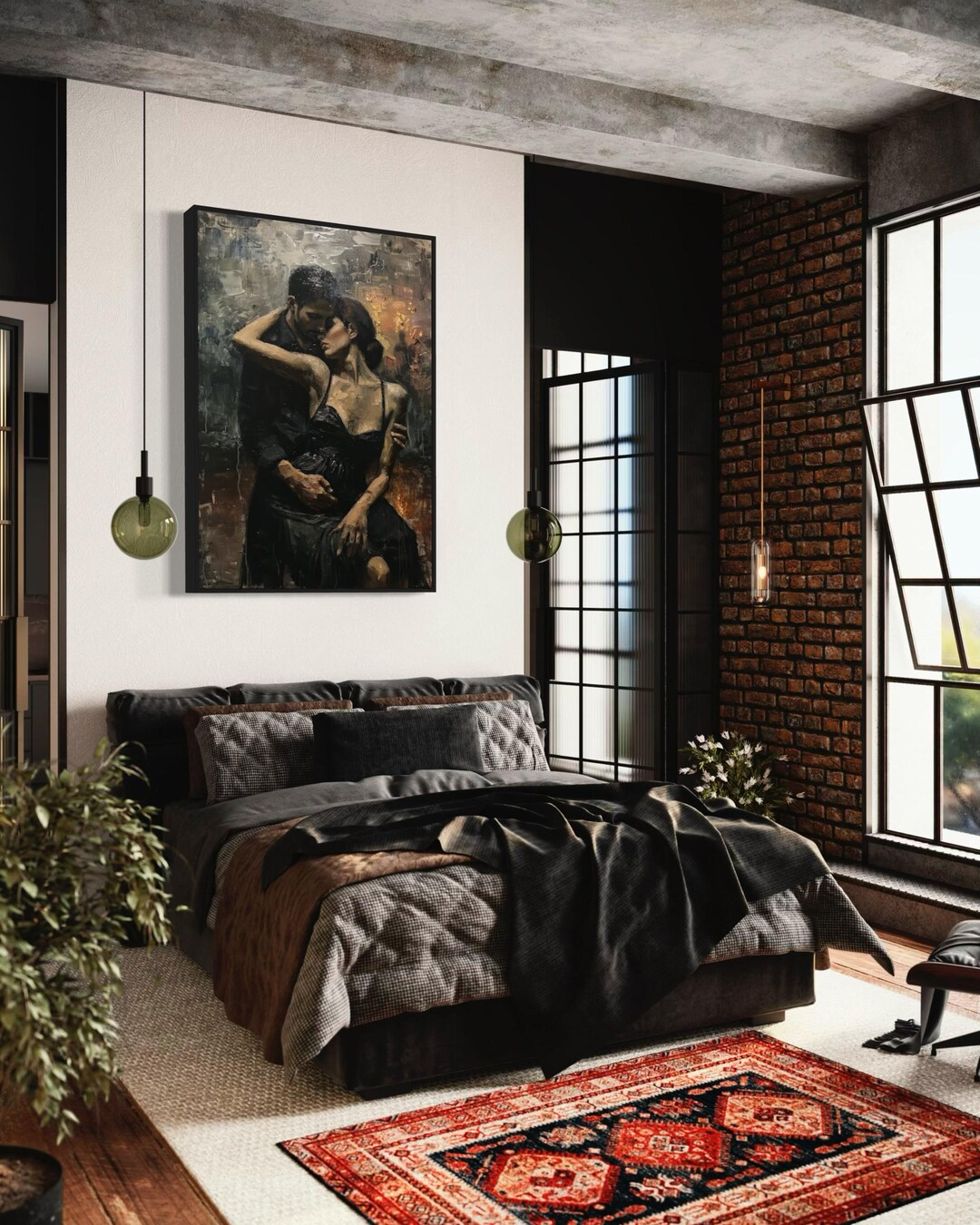 Romantic Couple Dance Art Print, Passionate Tango Digital Download ...