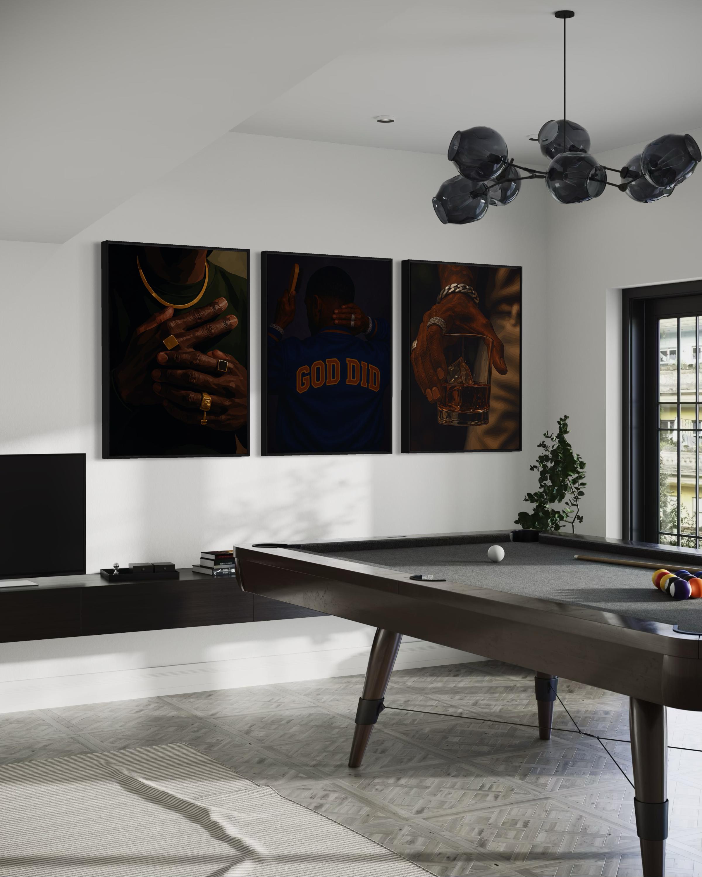 Black Man Art Set of 3, Black Art Print, Urban Poster Art, Black Men ...