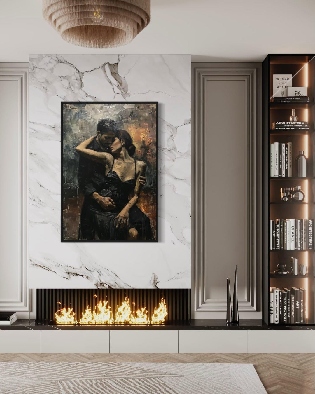 Romantic Couple Dance Art | Passionate Tango Print | Intimate Wall ...