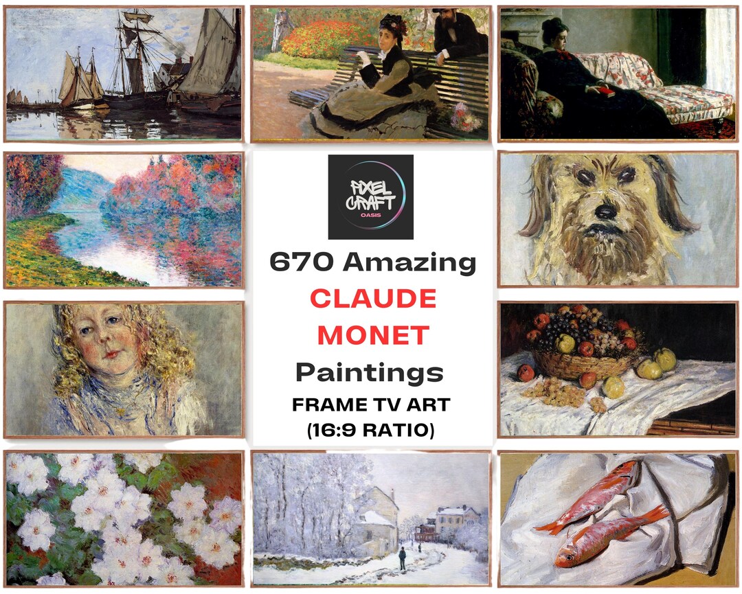 Monet Art Collection, Customisable Frame TV Art Set of 670, Vintage Art ...