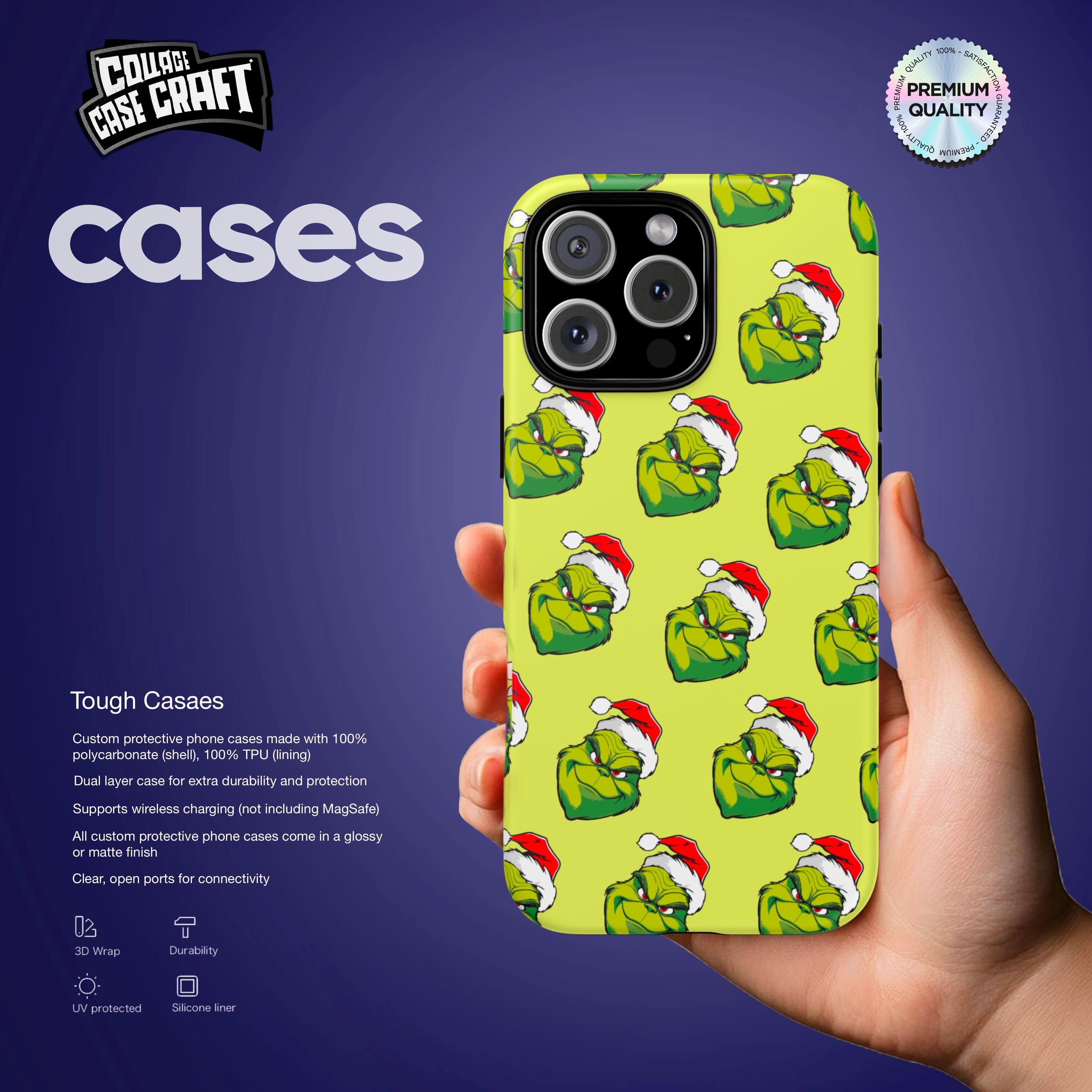 Funny Grinch Christmas Phone Case, Xmas Winter Art Cover for iPhone 16 ...