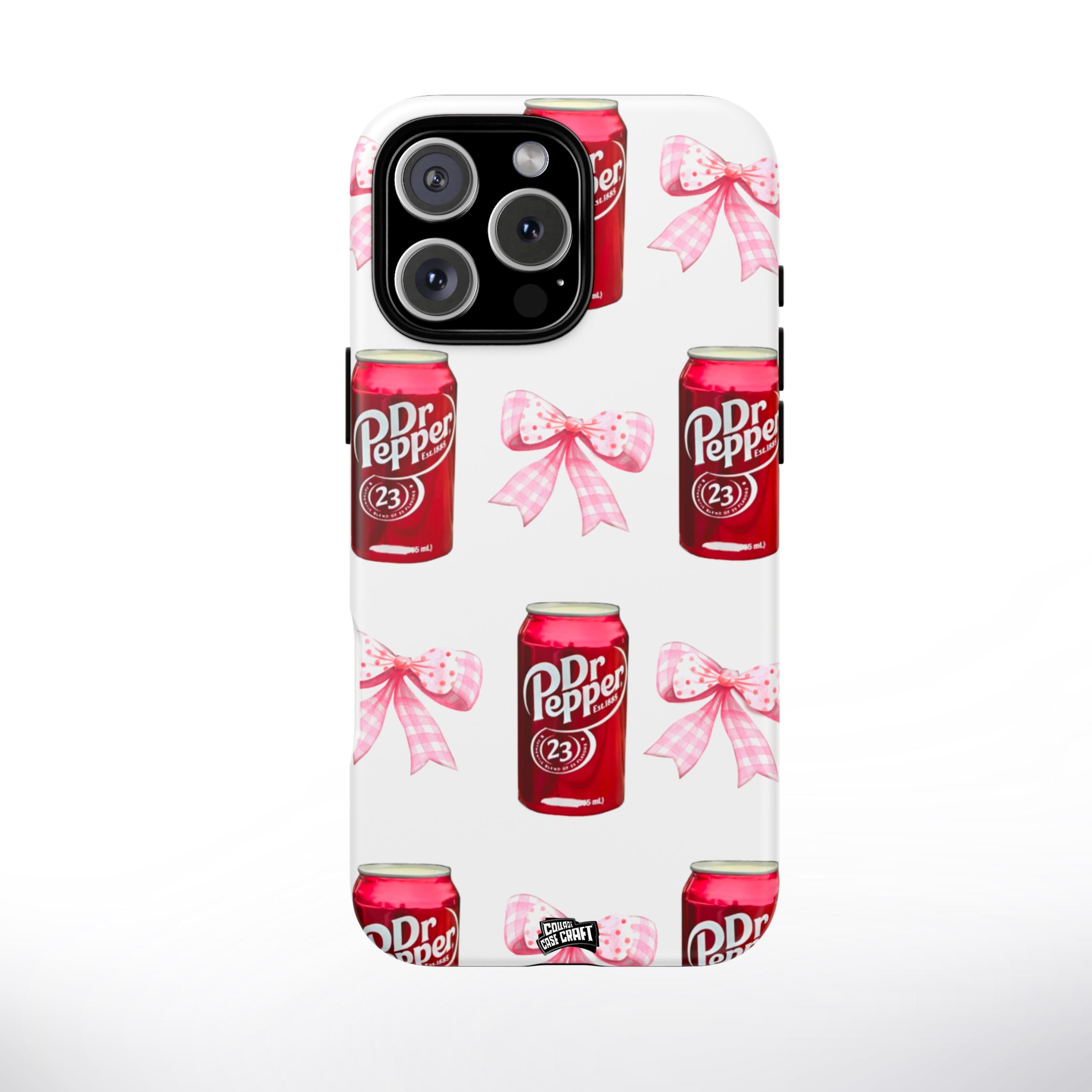 Pink Bow Coquette Dr Pepper Phone Case, Cute and Stylish Soda-inspired ...