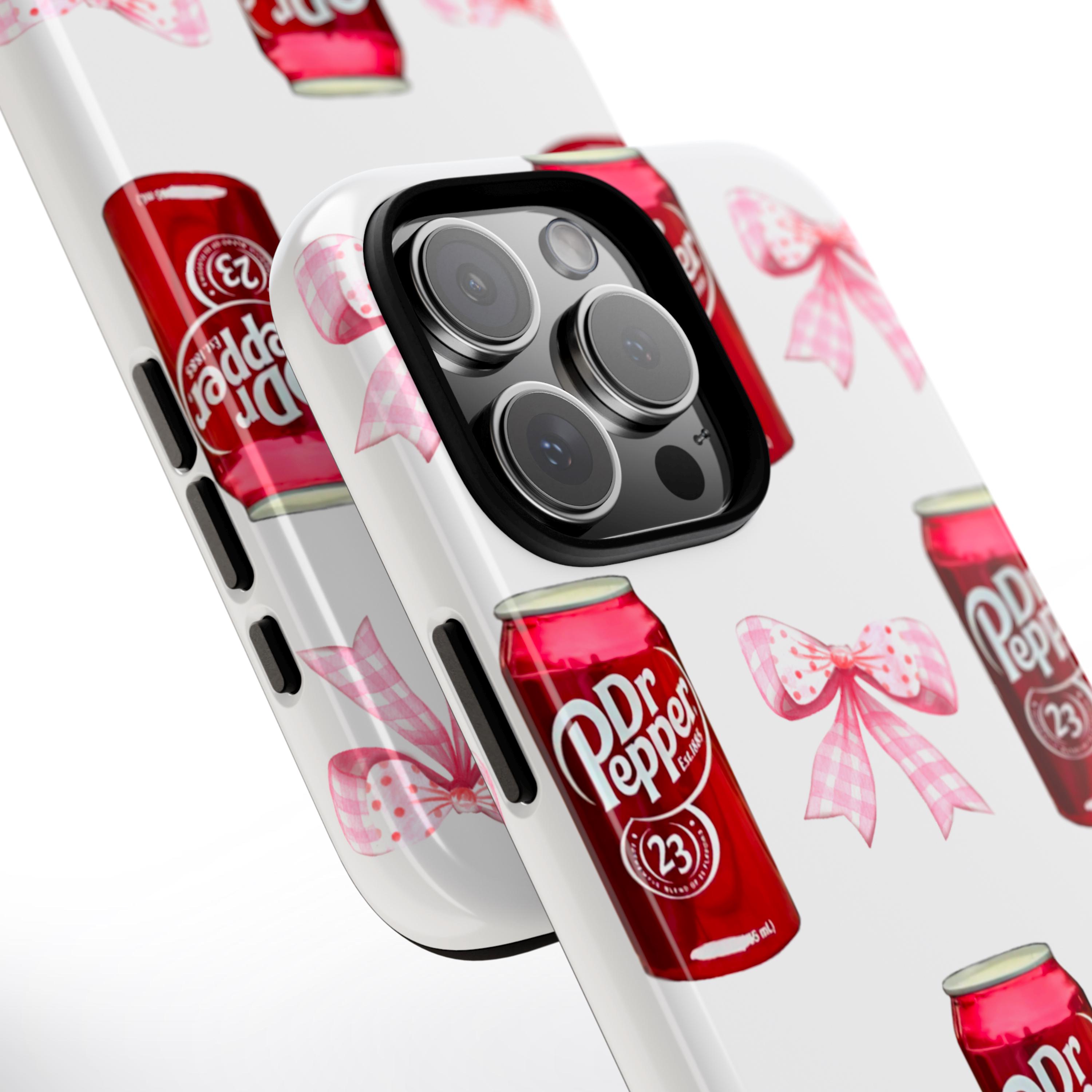 Pink Bow Coquette Dr Pepper Phone Case, Cute and Stylish Soda-inspired ...