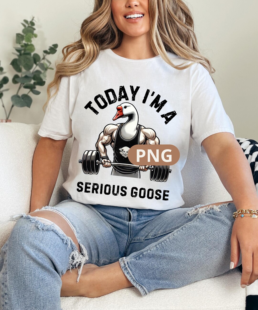 Swole Goose Powerlifting Champion PNG, Today I'm A Serious Goose T ...