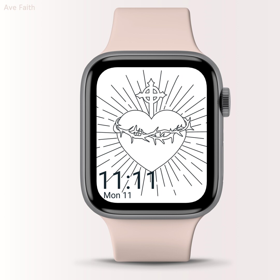 Sacred Heart of Jesus White Christian Apple Watch Background Catholic ...