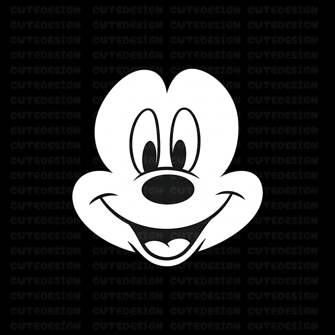 Mickey Face Png,mickey Mouse Png, Smiling Face, Lashes, Mouth, Svg Png Formats, Instant Download ...