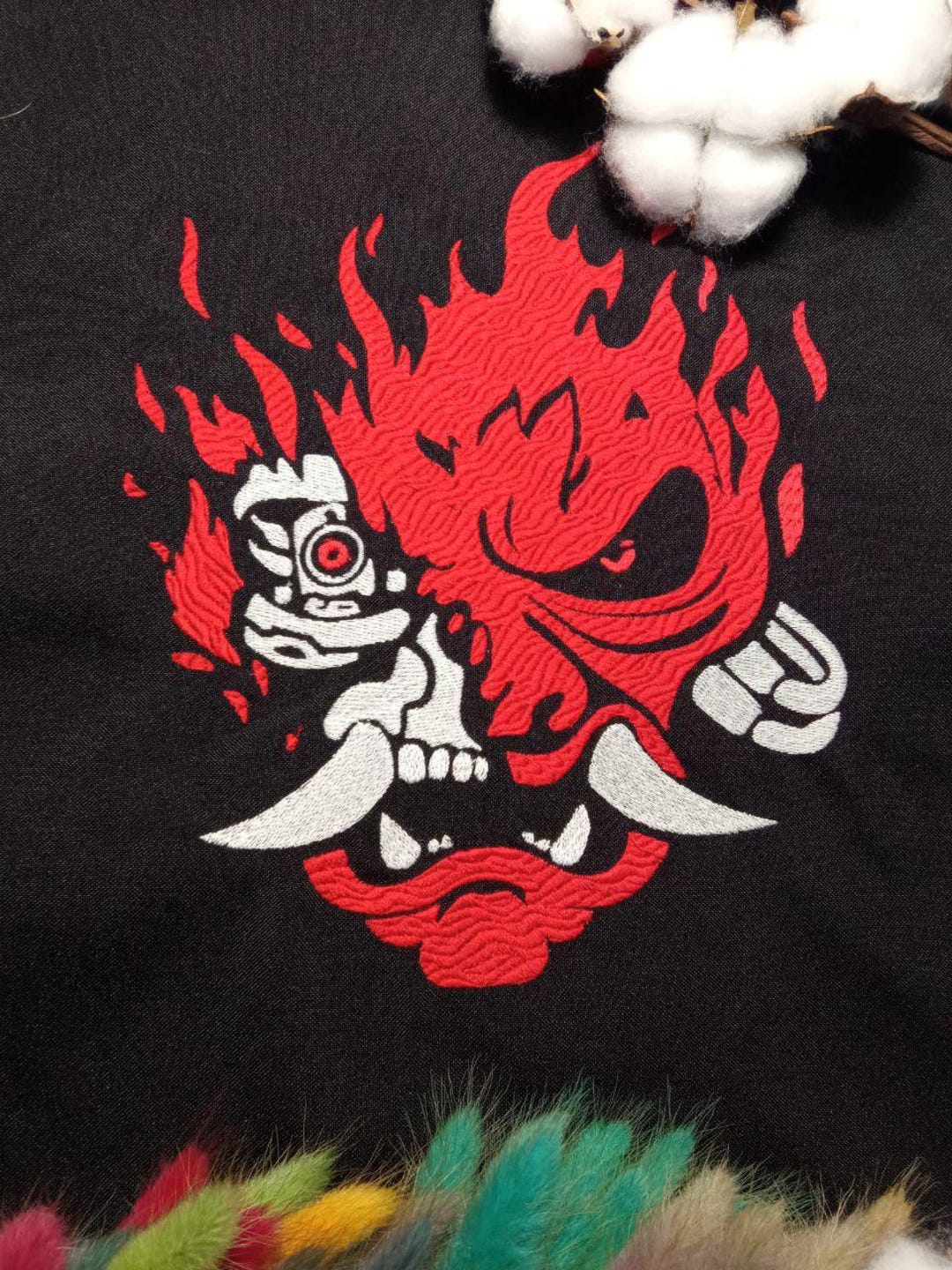 Samurai Oni Patch – Cyberpunk Demon Embroidery - Etsy