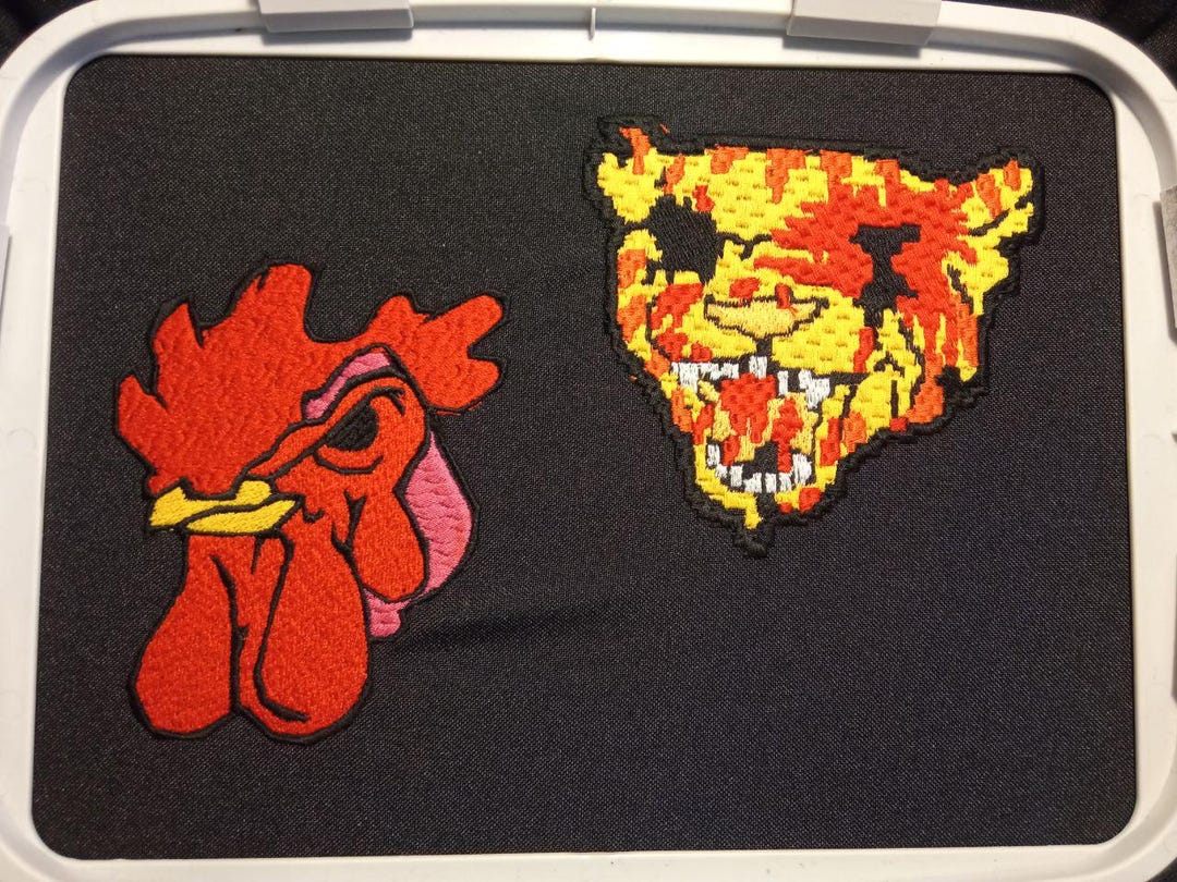 Spooky Embroidered Patches Rooster and Wild Cat Horror Aesthetichorror ...