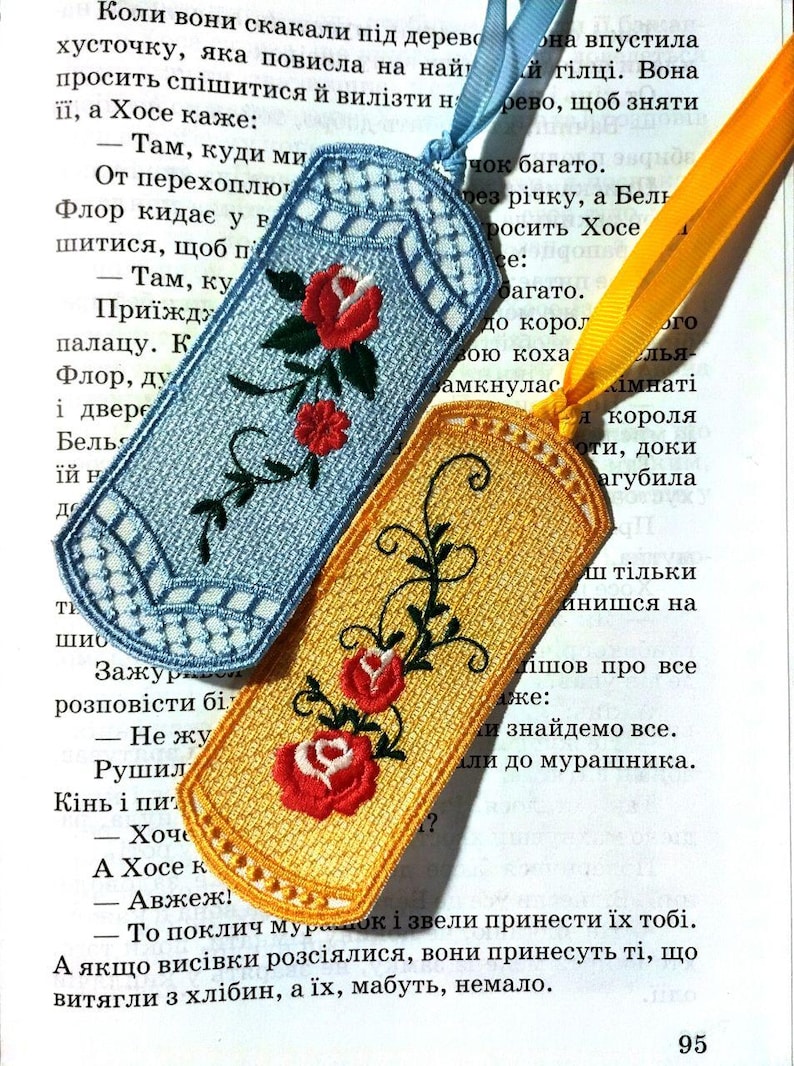 Floral Bookmark Machine Embroidery Design (digital Instant) - Etsy