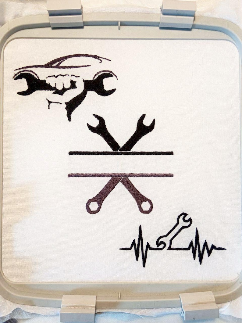 Mechanic Embroidery Design Set – Car Repair Tools – Wrench Logo ...