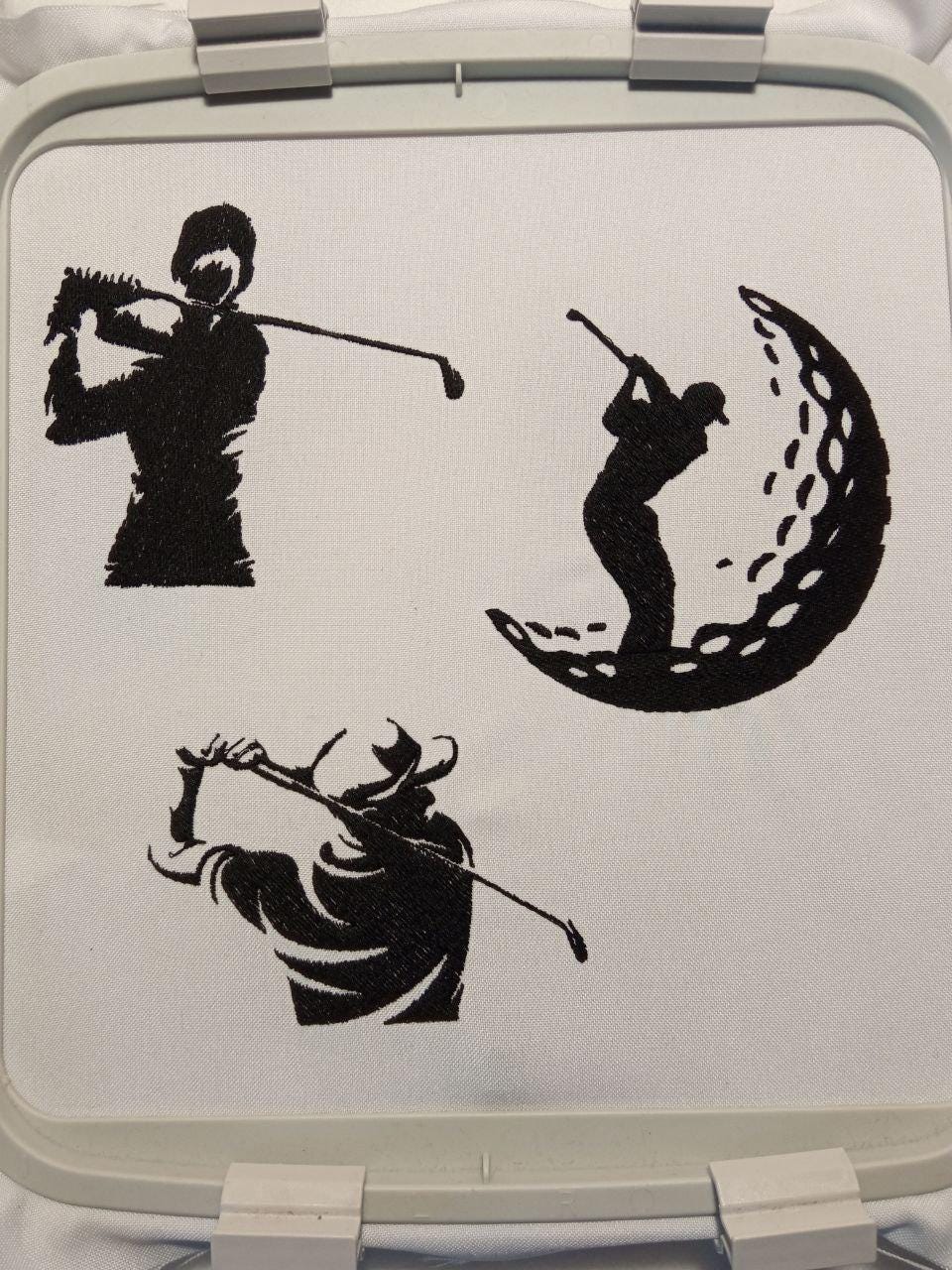 Golf Embroidery | Golfer Embroidery Patterns | Golfer Gift Idea | Sport Design | Female Golfer ...