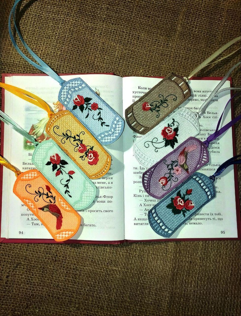 Flowers Bookmark Machine Embroidery Design | Floral Bookmark Embroidery ...