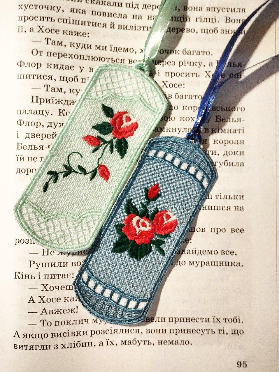 Floral Bookmark Machine Embroidery Design (digital Instant) - Etsy