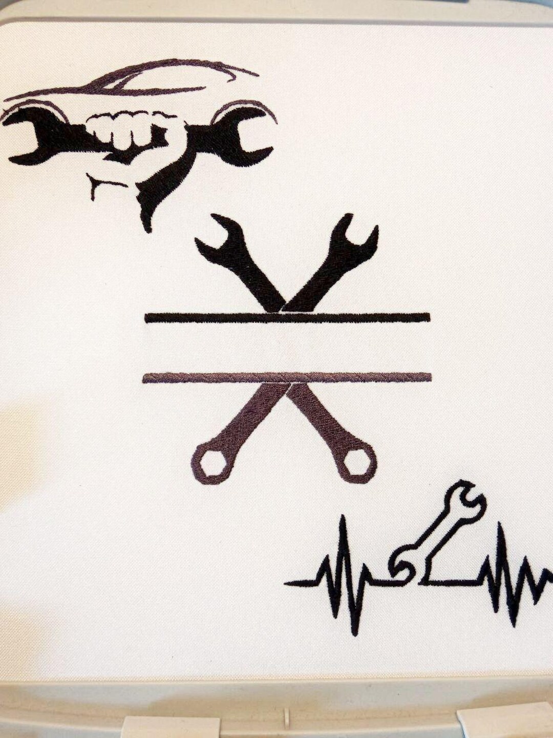 Car Mechanic Embroidery Design - Tools and Wrench Pattern for ...