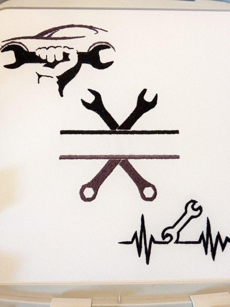Mechanic Embroidery Design Set – Car Repair Tools – Wrench Logo ...