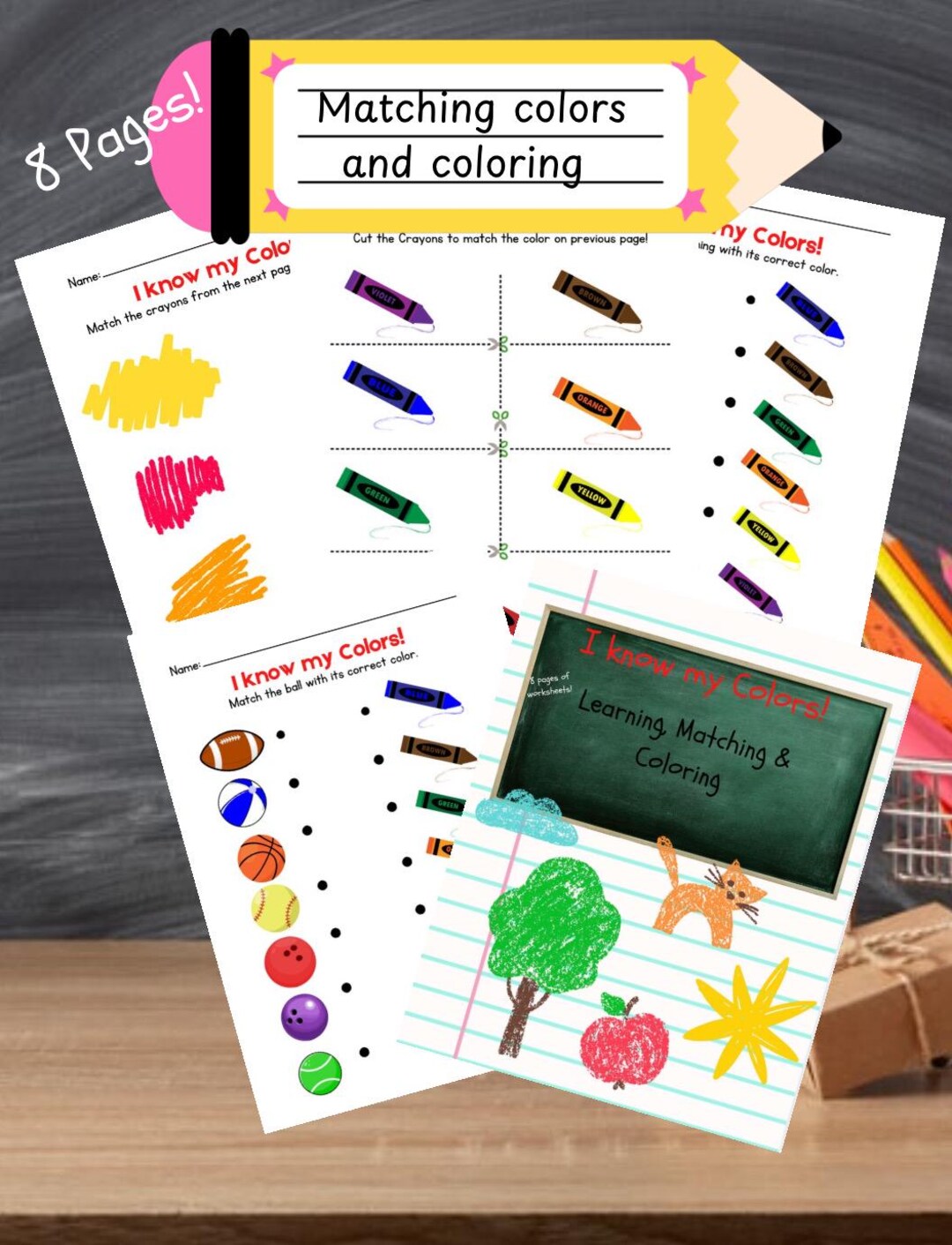 Preschool Color Matching Worksheets Printable | Learn Colors Activity ...