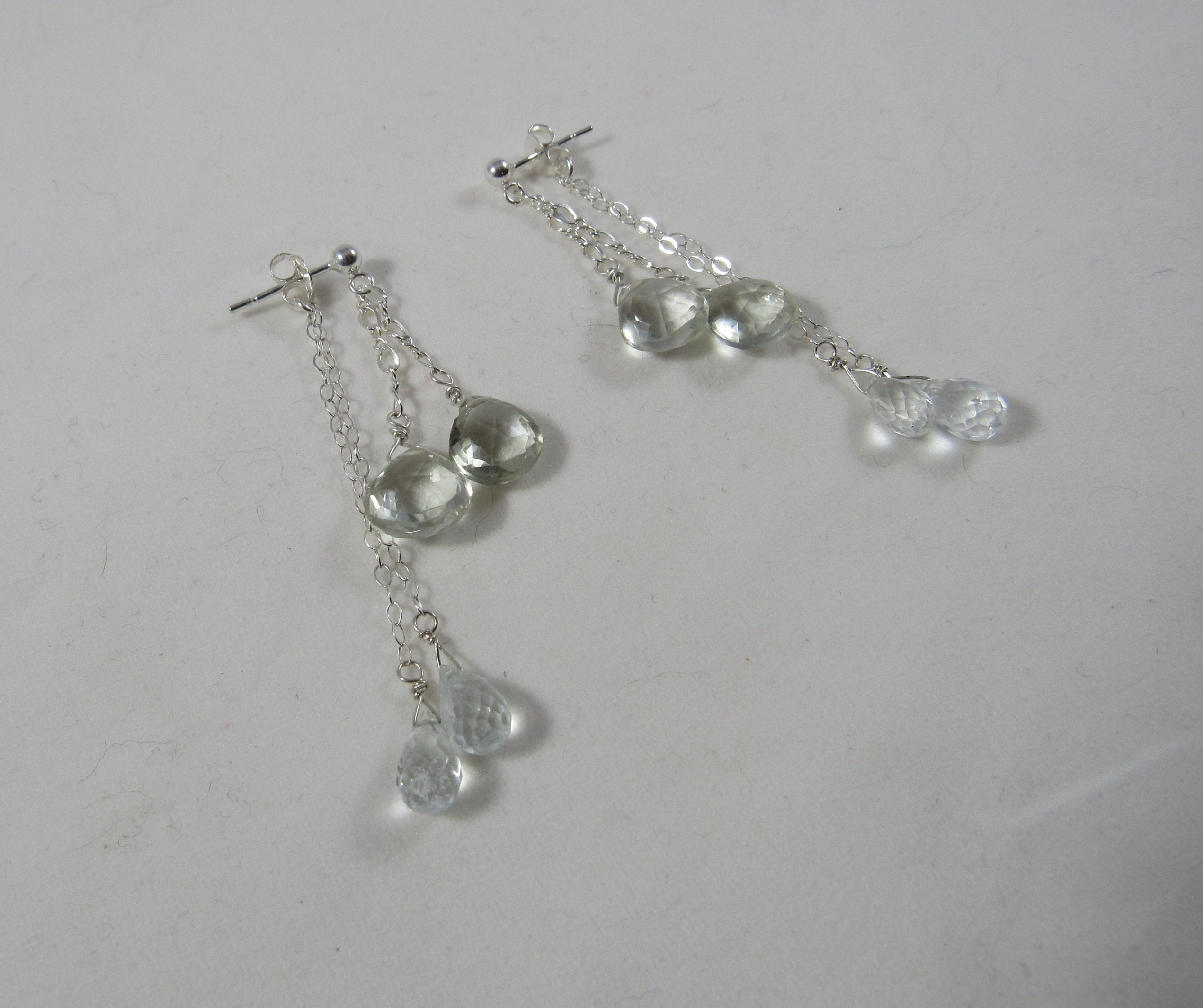 Front Back Earrings Aquamarine, Silver - Etsy