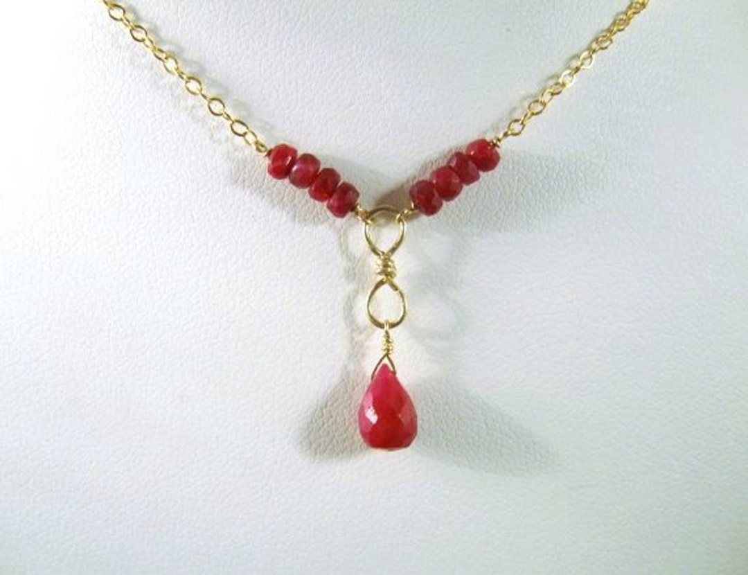 Ruby Infinity Necklace- Gold Filled, Hammered Wire - Etsy