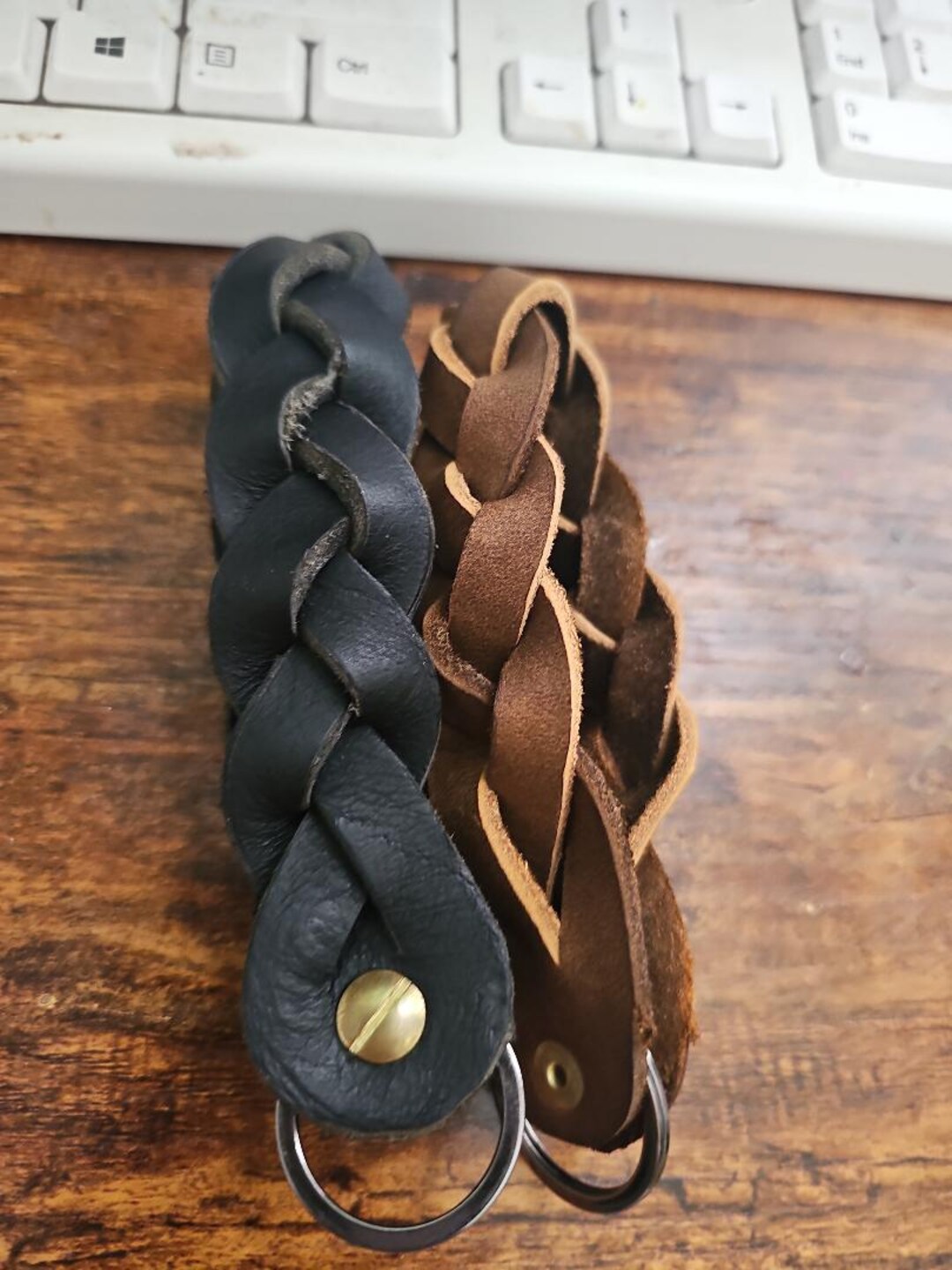 Handcrafted Braided Leather Keychains - Etsy