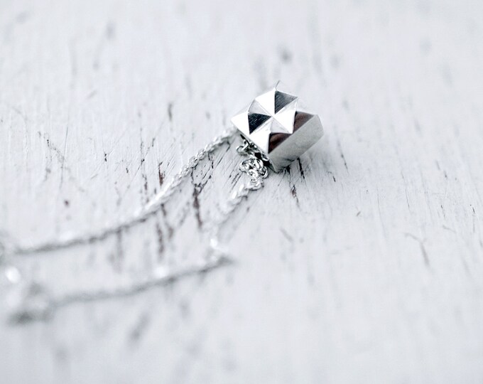 Baby Spiky Two-face Cube Solid Silver Necklace - Etsy