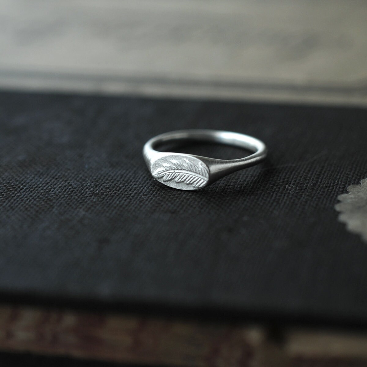 Silver Fern Signet Chevaliere Ring | Etsy