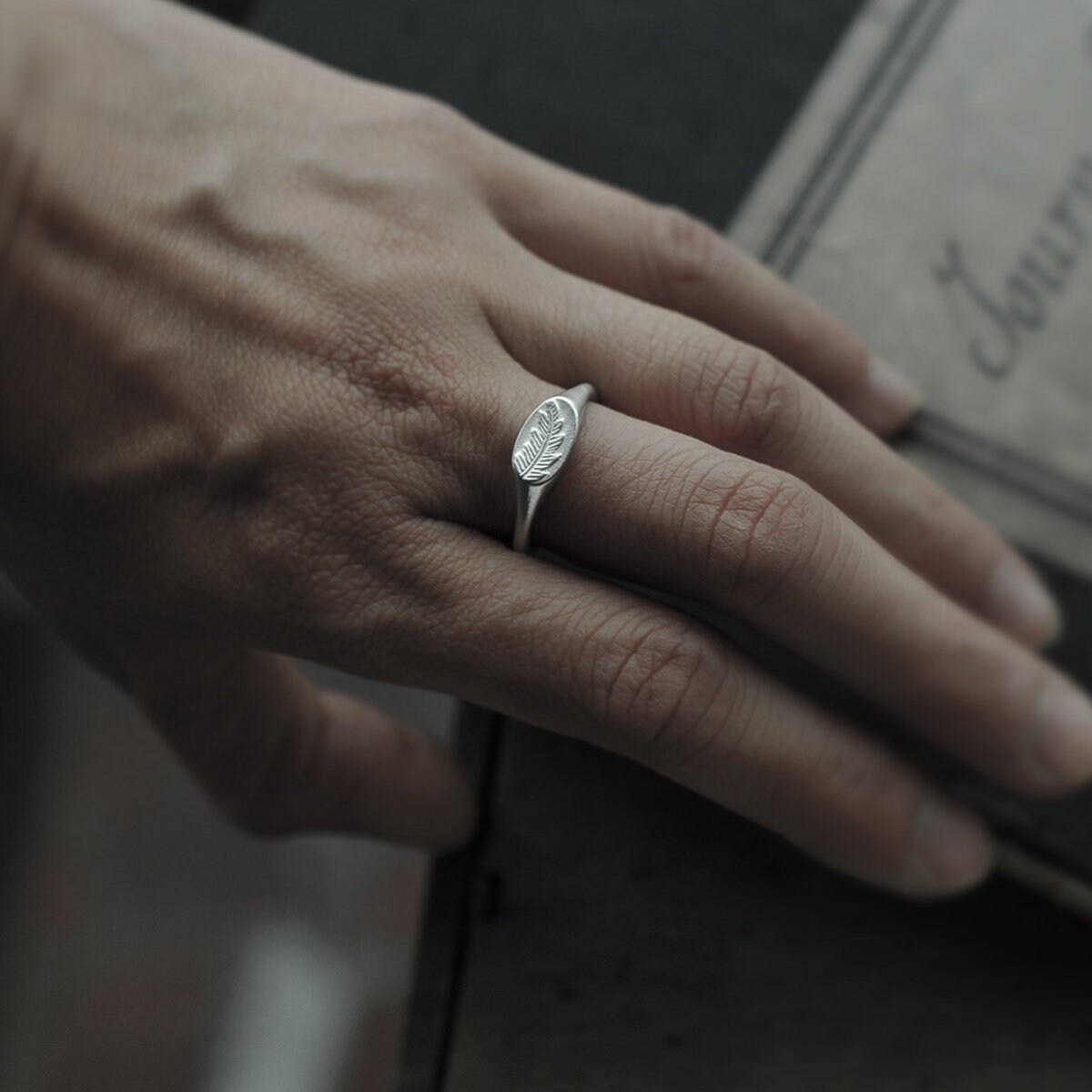 Silver Fern Signet Chevaliere Ring | Etsy