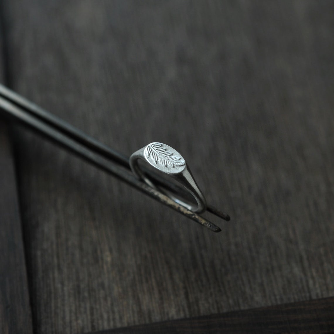 Silver Fern Signet Chevaliere Ring | Etsy