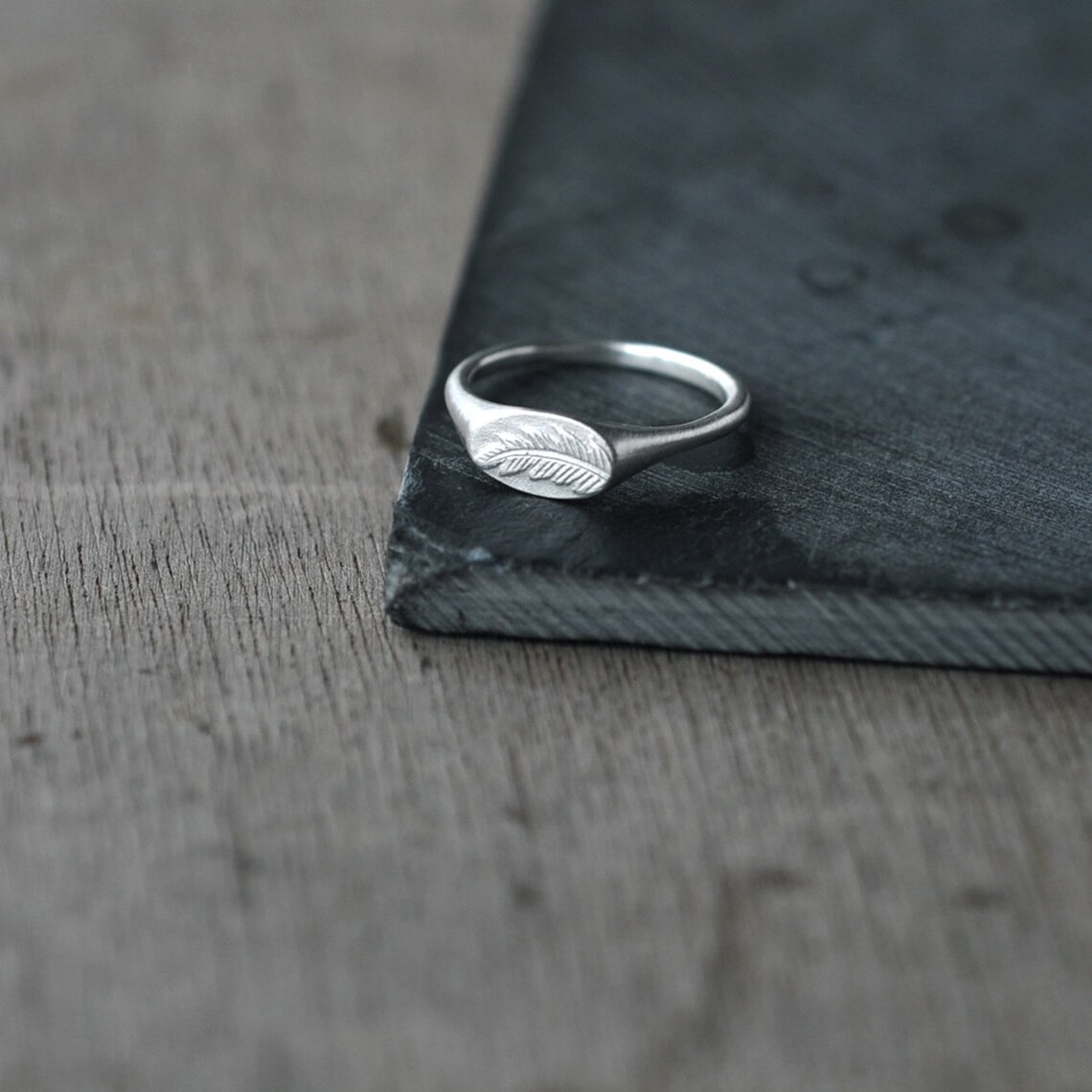 Silver Fern Signet Chevaliere Ring | Etsy