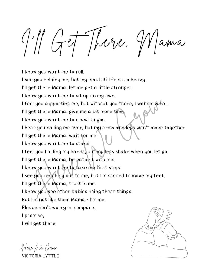 I'll Get There Mama, Milestone Poem - Etsy