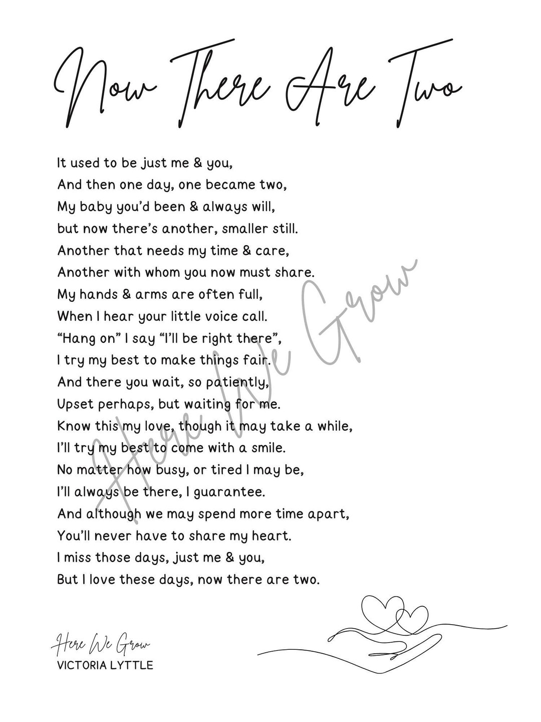 Now There Are Two, Motherhood Poem - Etsy