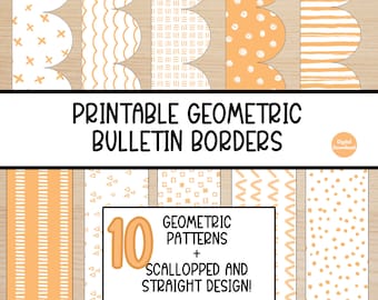Printable Geometric Bulletin Board Borders, Digital PDF for Classroom ...