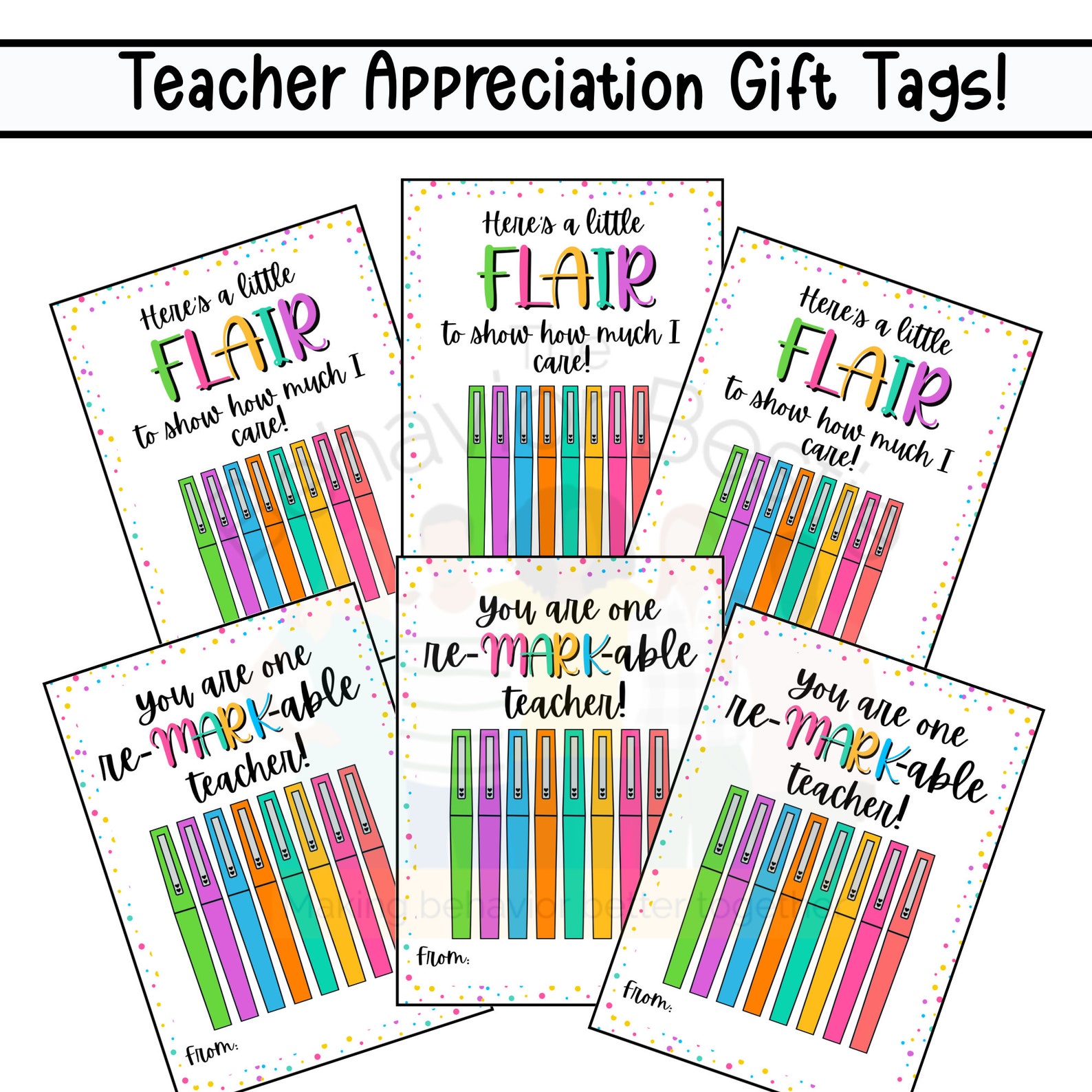 Printable Teacher Appreciation Gift Tags Teacher Appreciation Thank You ...