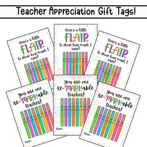 Printable Teacher Appreciation Gift Tags | Teacher Appreciation Thank ...