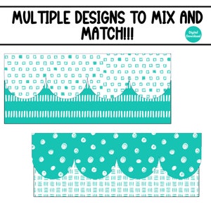 Printable Geometric Bulletin Board Borders, Digital PDF for Classroom ...