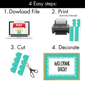 Printable Geometric Bulletin Board Borders, Digital PDF for Classroom ...