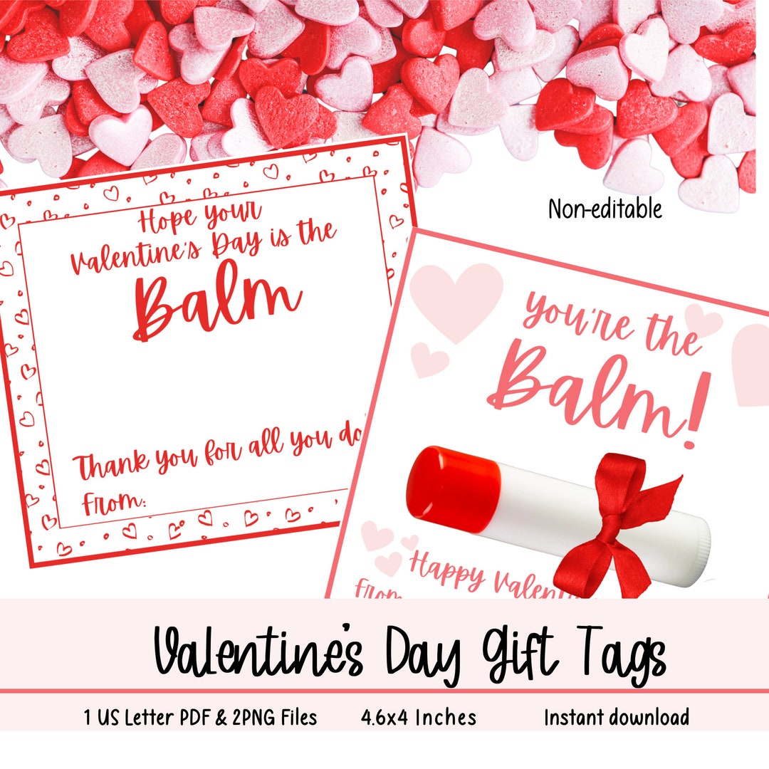 Printable Valentine's Gift Tags, Instant Download Gift Tags for ...