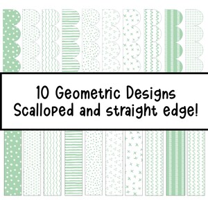 Printable Geometric Bulletin Board Borders, Digital PDF for Classroom ...