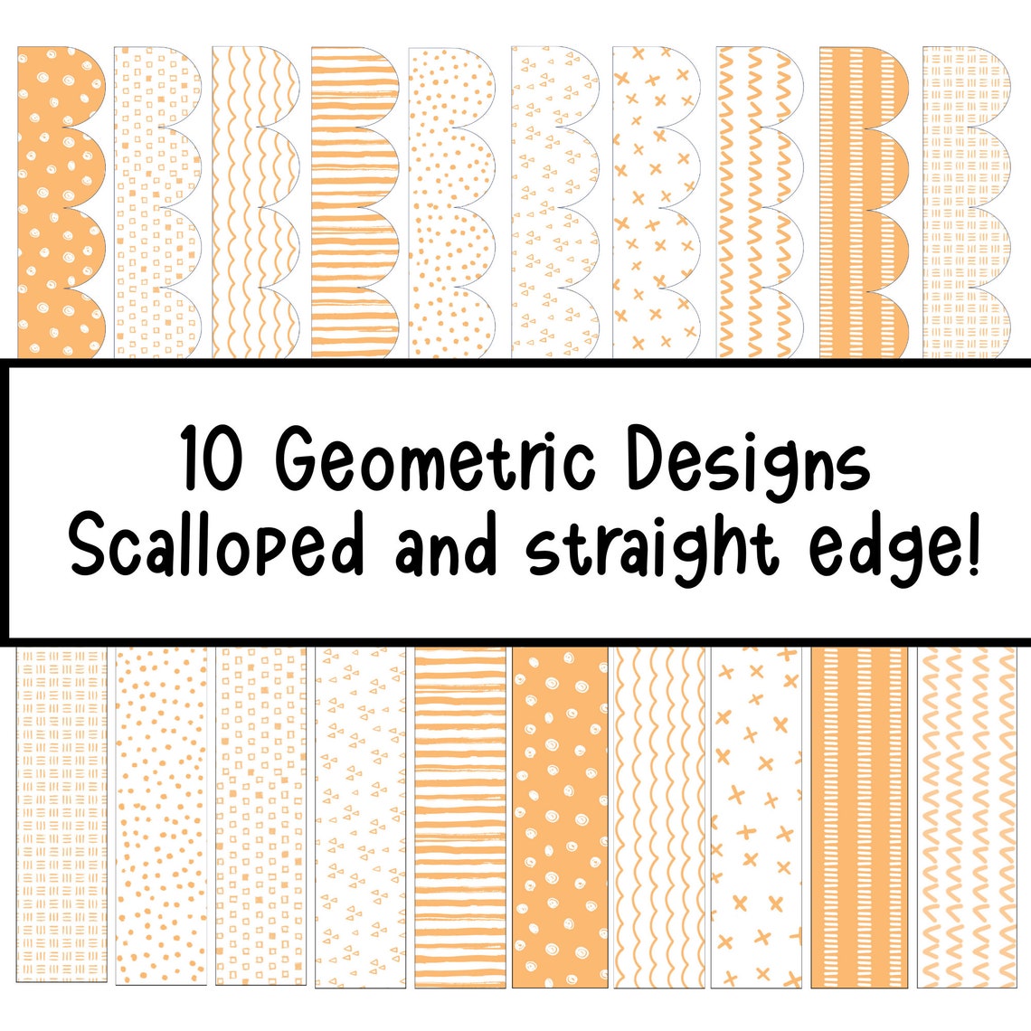 Printable Geometric Bulletin Board Borders, Digital PDF for Classroom ...