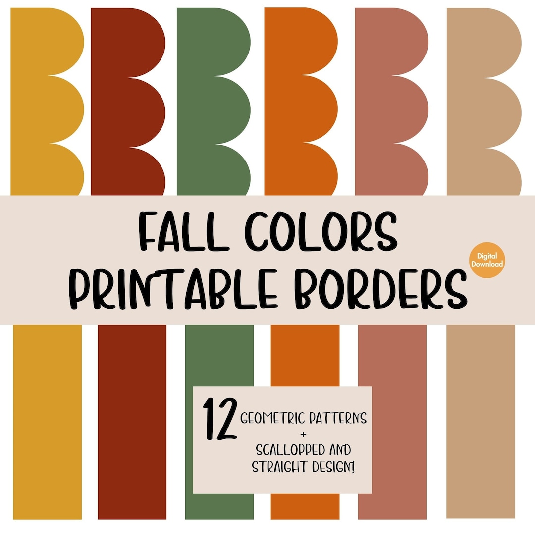 Fall Colors Bulletin Board Border, Fall Themed Bulletin Board Boarder ...