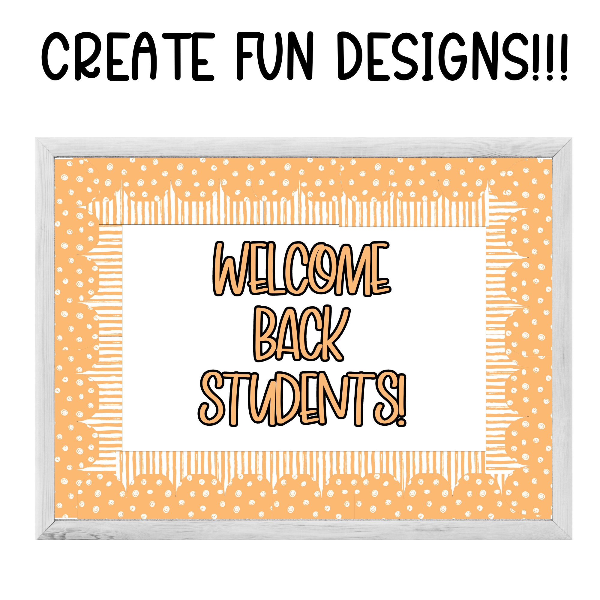 Printable Geometric Bulletin Board Borders, Digital PDF for Classroom ...