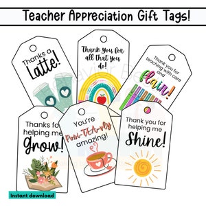 Teacher Gift Tags, Gift Tag Bundle, Teacher Appreciation Week, Teacher ...
