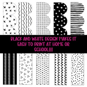 Black and White Bulletin Board Border, Geometric Bulletin Board Boarder ...