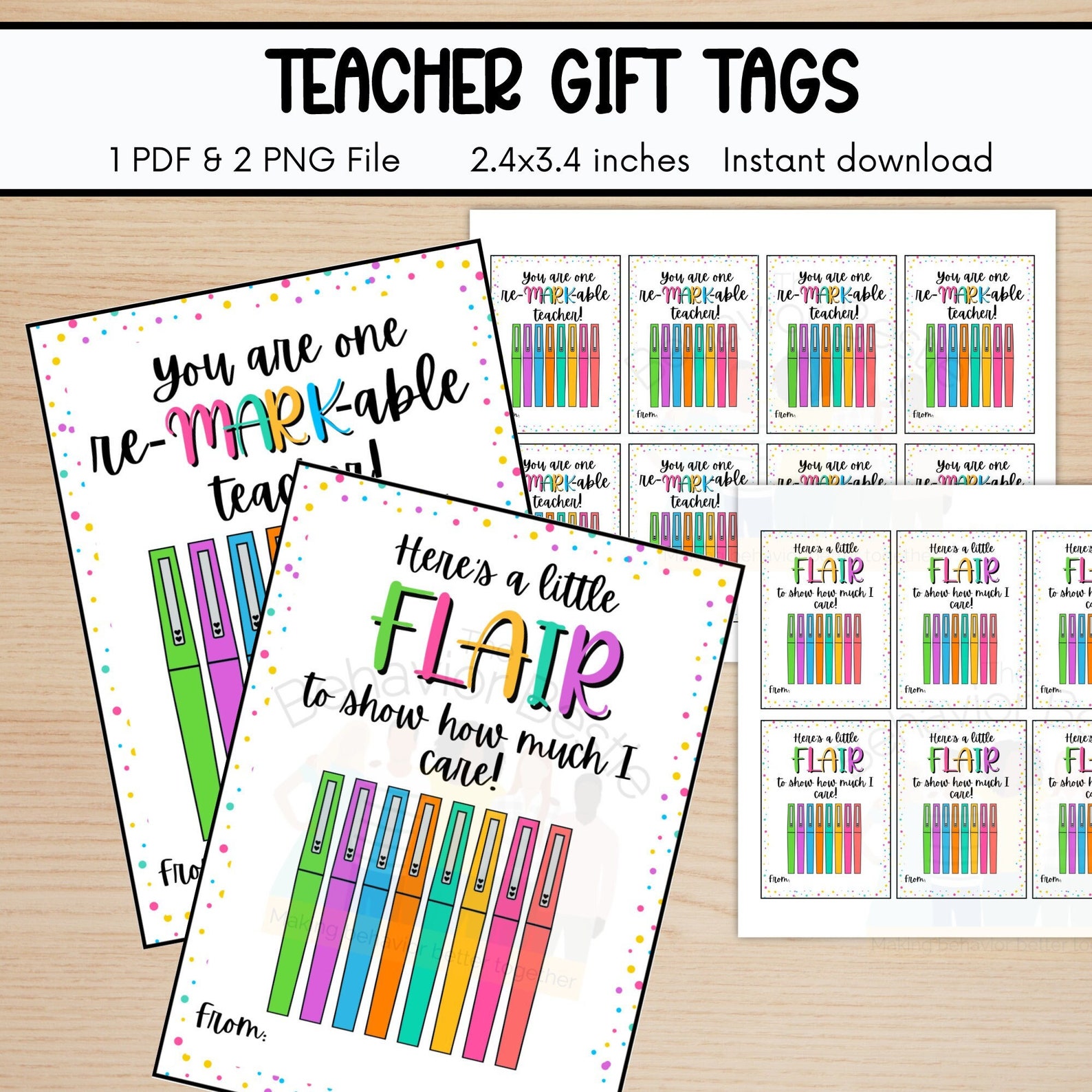 Printable Teacher Appreciation Gift Tags Teacher Appreciation Thank You ...