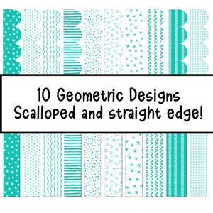 Printable Geometric Bulletin Board Borders, Digital PDF for Classroom ...