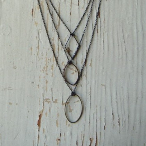 3 Tier Diamond Necklace - Etsy