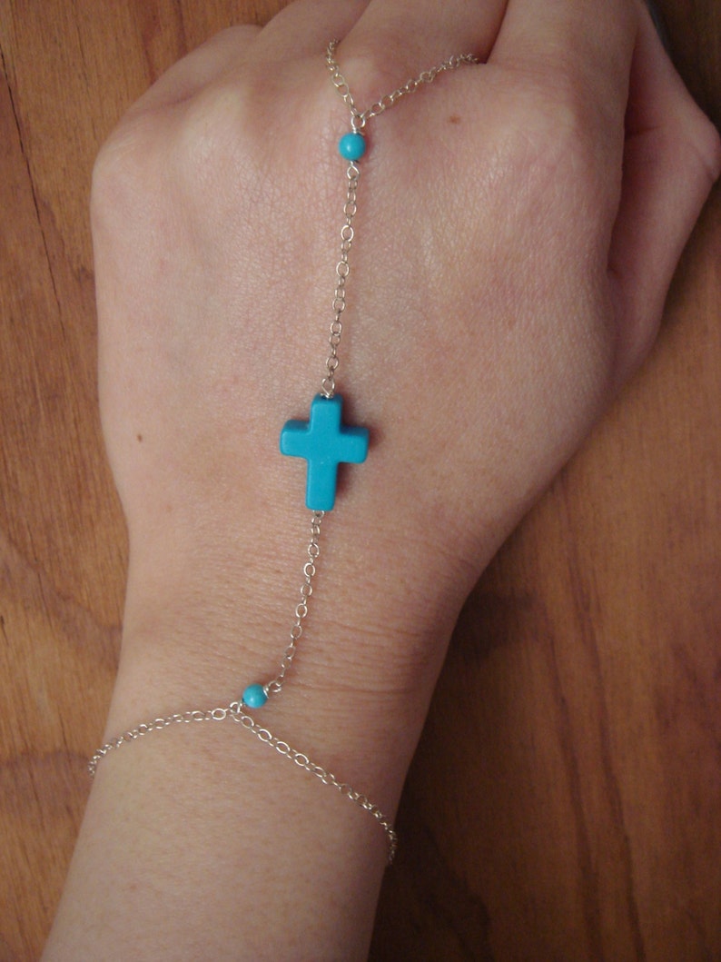 SALE - Sterling Silver Blue Holy Hand Chain - Etsy