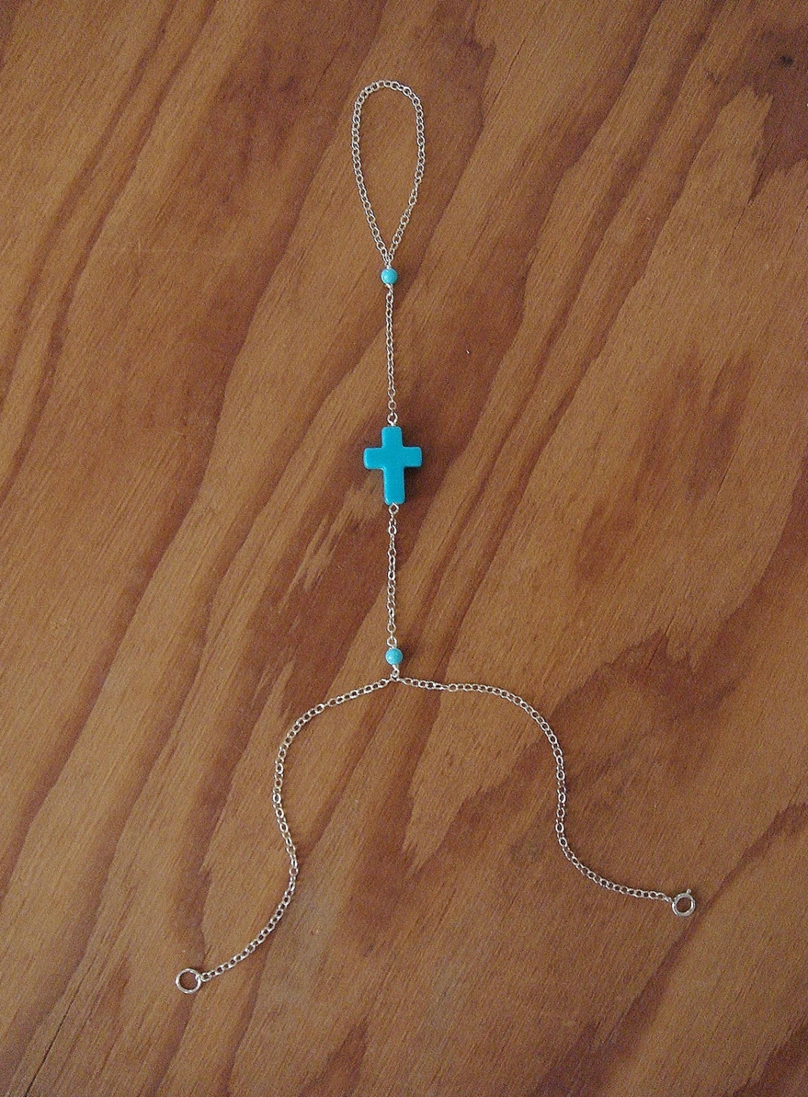 SALE - Sterling Silver Blue Holy Hand Chain - Etsy
